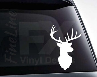 Deer Head With Flag Decal Buck Head Permanent Adhesive Vinyl - Etsy