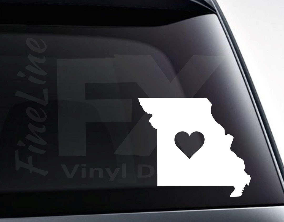Missouri Map With a Heart Vinyl Decal Sticker / Decal for Cars. Laptops ...