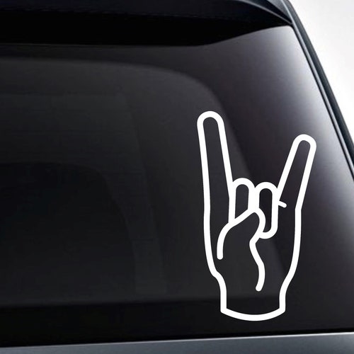 Rock on Hnad Sign Bumper Sticker Vinyl Decal Rocker - Etsy
