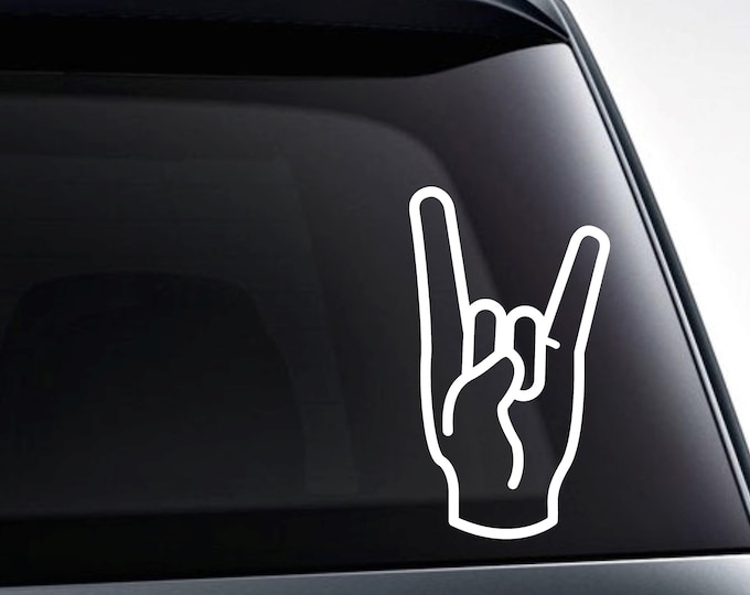 Rock on Decal, Rock on Hand Sign Vinyl Decal Sticker - Etsy