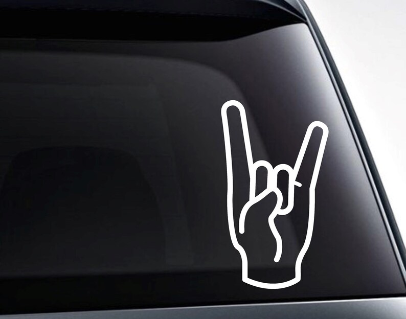 Rock on Decal Rock on Hand Sign Vinyl Decal Sticker | Etsy