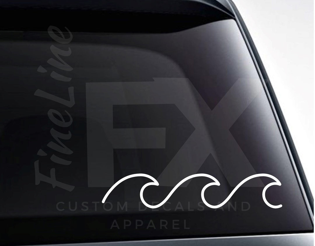 Ocean Waves Vinyl Decal Sticker / Decal for Cars, Laptops, Tumblers and ...