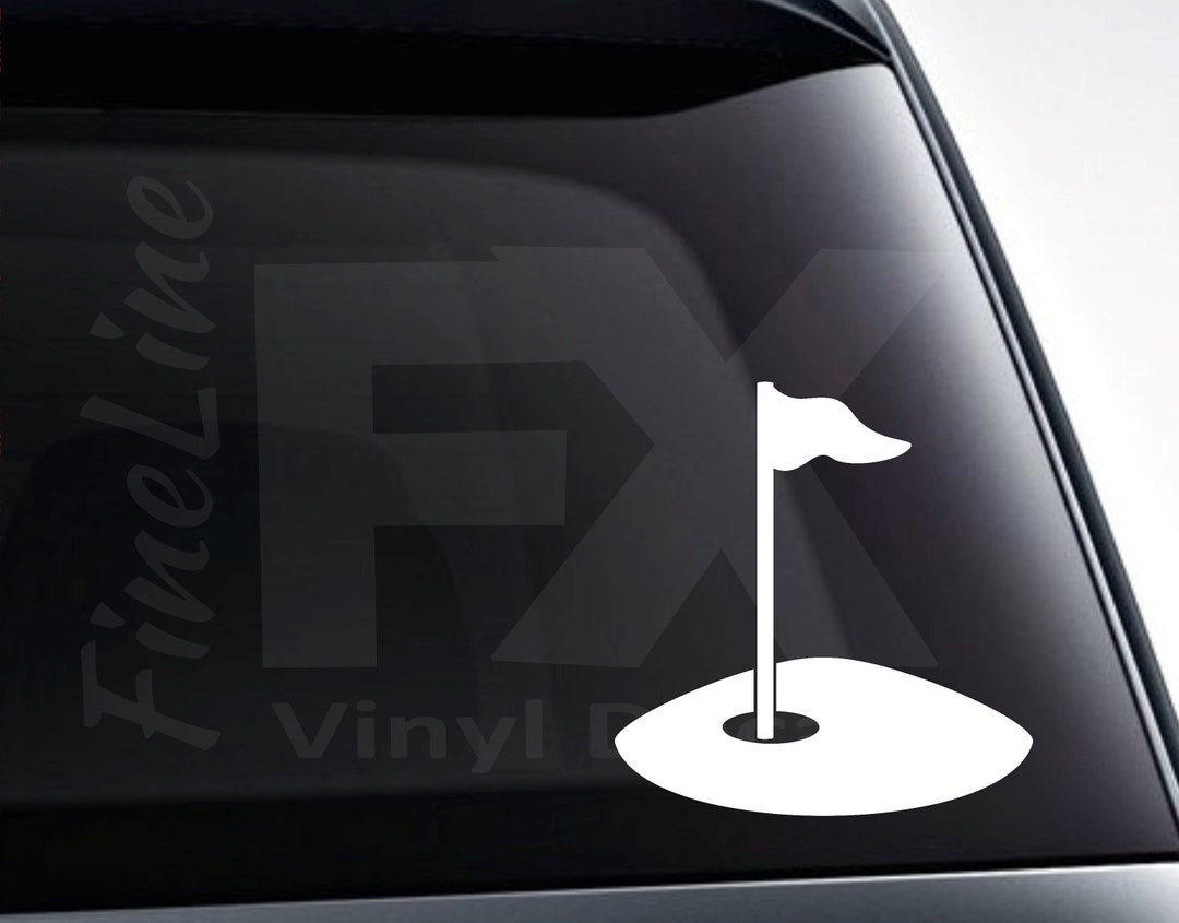 Golf Hole, Golf Green With Flag Vinyl Decal Sticker / Decal for Cars ...