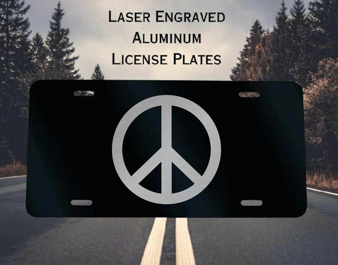 Traditional Peace Sign Aluminum Metal Front License Plate - Etsy