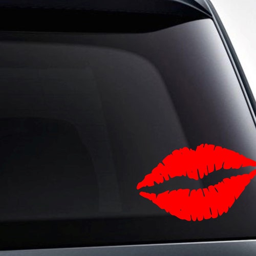 Kiss Vinyl Decal Lips Vinyl Decal Kiss Rear Window Decal - Etsy