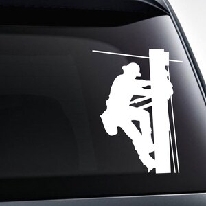 Electric Lineman on a Utility Pole Decal / Vinyl Decal Sticker - Etsy