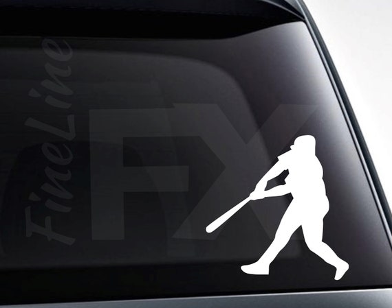 Baseball Batter Swing Silhouette Vinyl Decal Sticker / Decal | Etsy