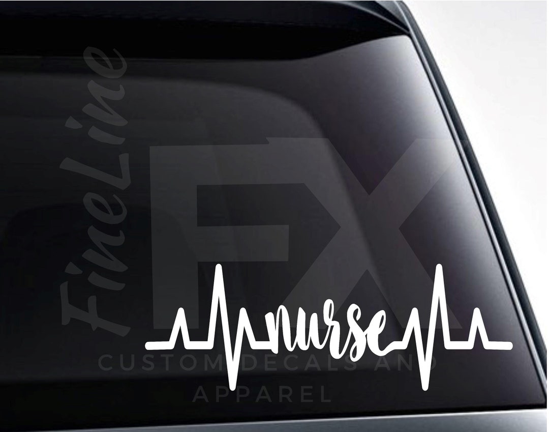 Heartbeat EKG Nurse Vinyl Decal Sticker / Decal for Cars - Etsy