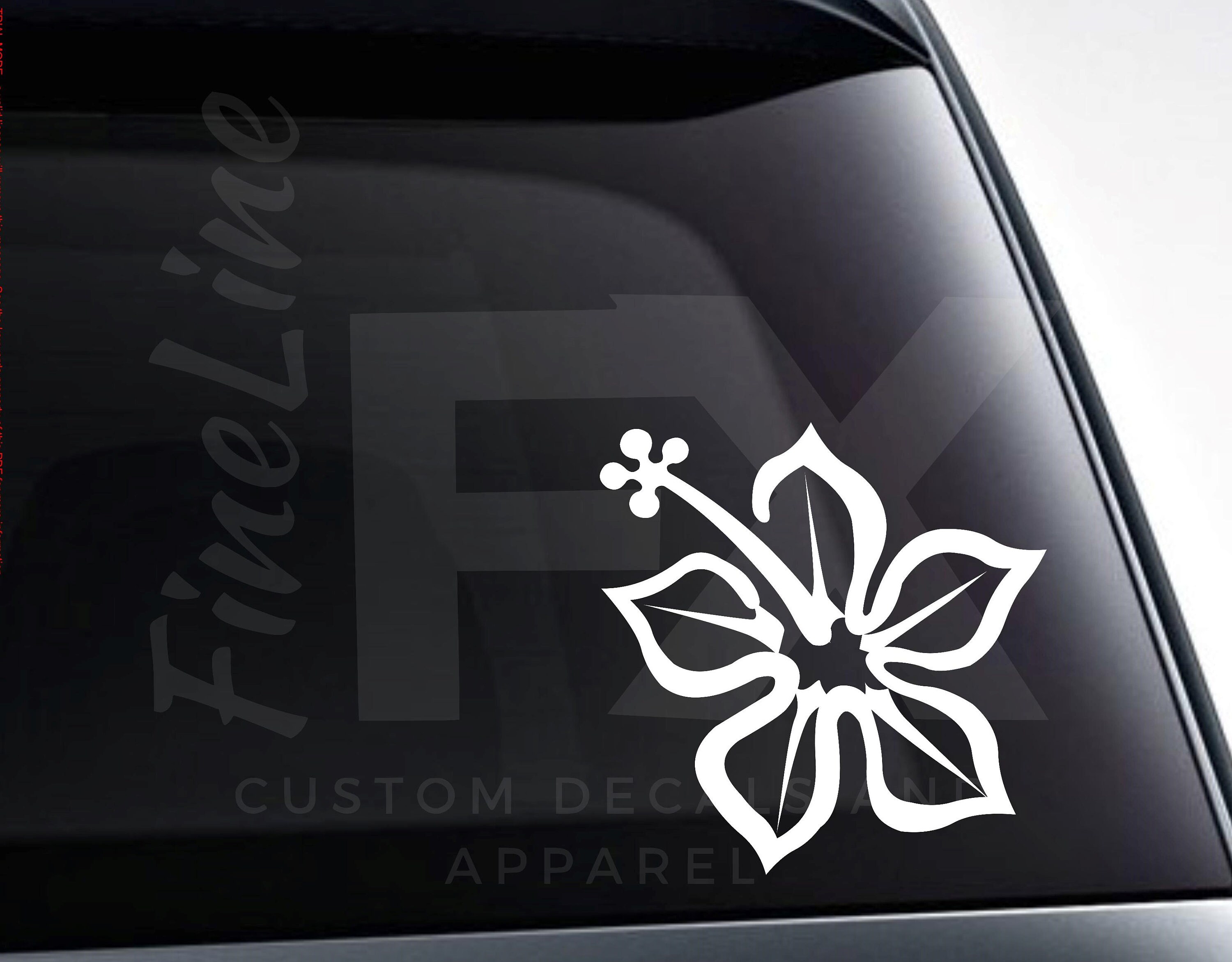 Tropical Hawaiian Hibiscus Flower Vinyl Decal Sticker Decal Etsy