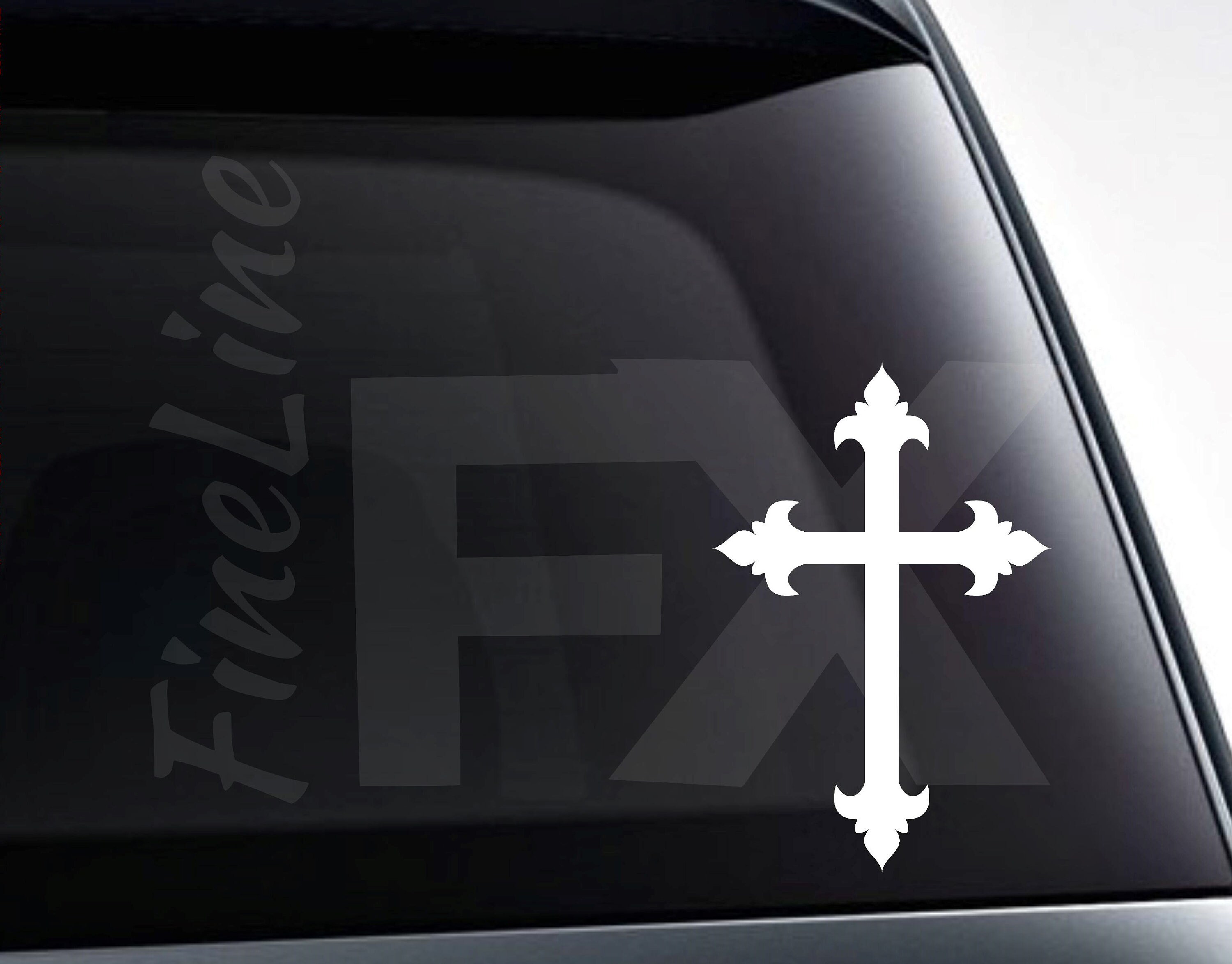 Styled Religious Cross Vinyl Decal Sticker / Decal for Cars | Etsy