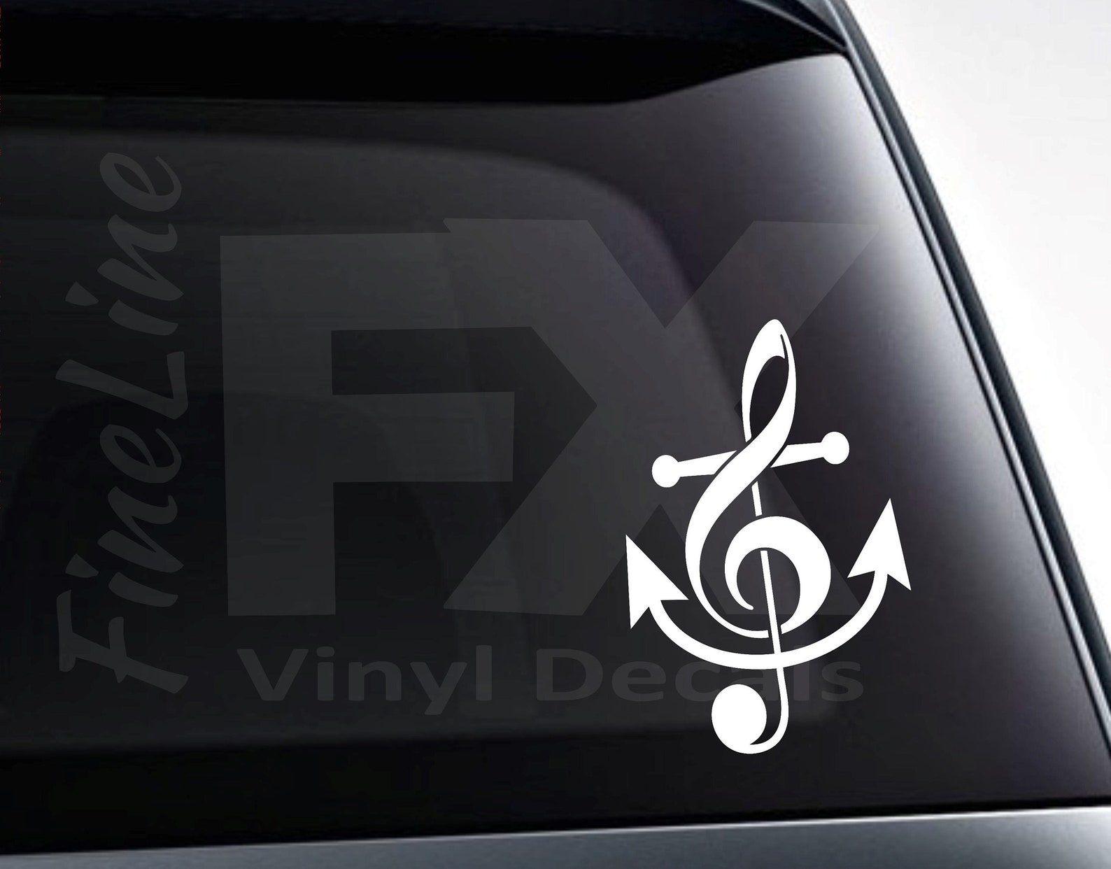 Treble Clef Anchor Music Note Anchor Vinyl Decal Sticker | Etsy
