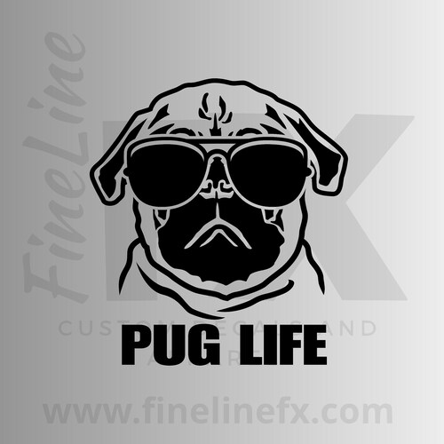 Pug Decal Dog Vinyl Decal Car Decal Bumper Sticker Decal - Etsy