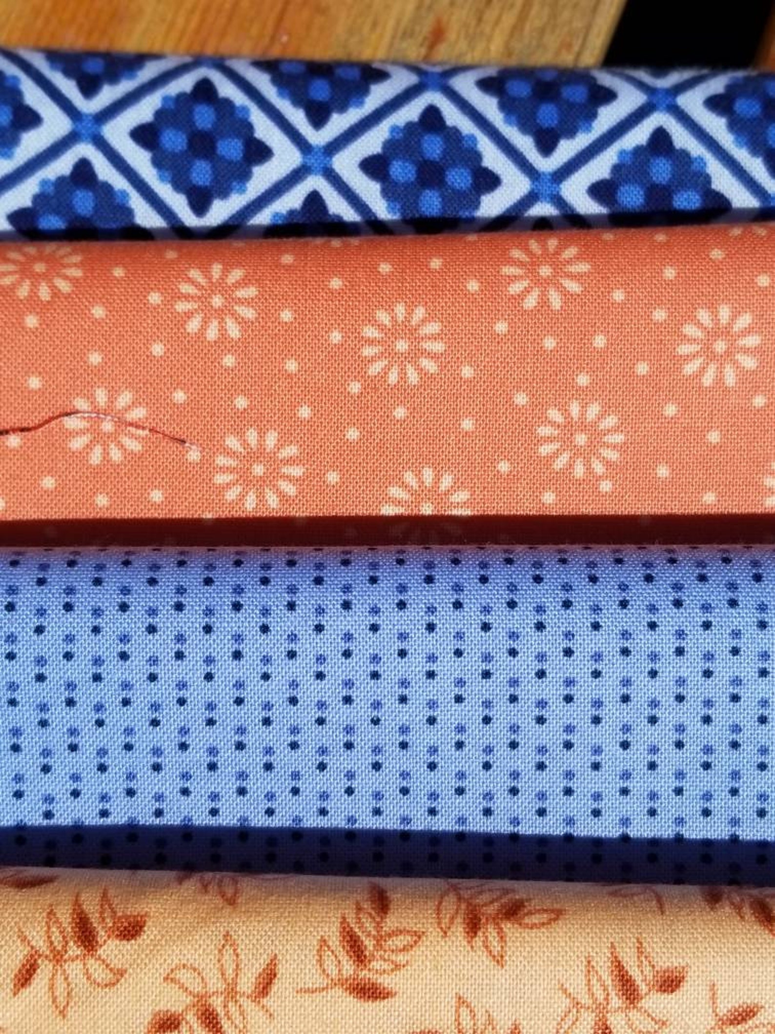 Denim and Peach Cobbler Fat Quarters Fabric Bundle of 8 - Etsy