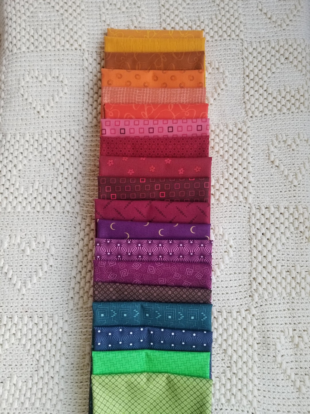 Vibrant Array of Colors Fat Quarters Fabric Bundle of 19 - Etsy