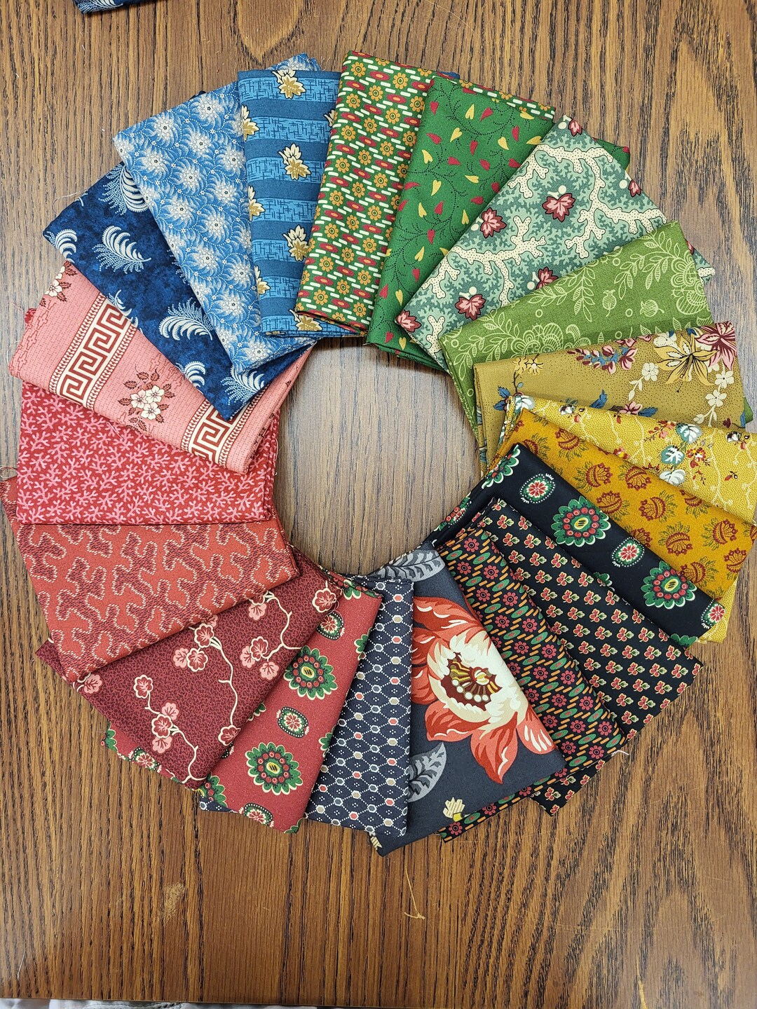 English Country Style Civil War Fat Quarters Bundle of 20 High Quality ...