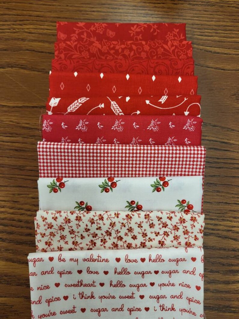 Very Berry Red Fat Quarters Fabric Bundle of 10 Assorted - Etsy