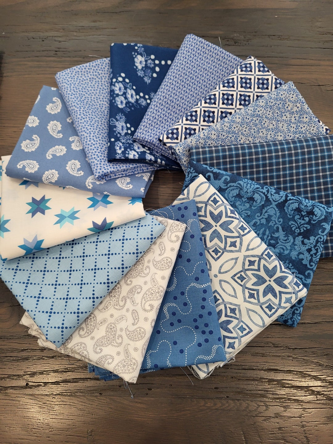 China Blue Fat Quarters Fabric Bundle of 13 Quality Cotton Prints ...