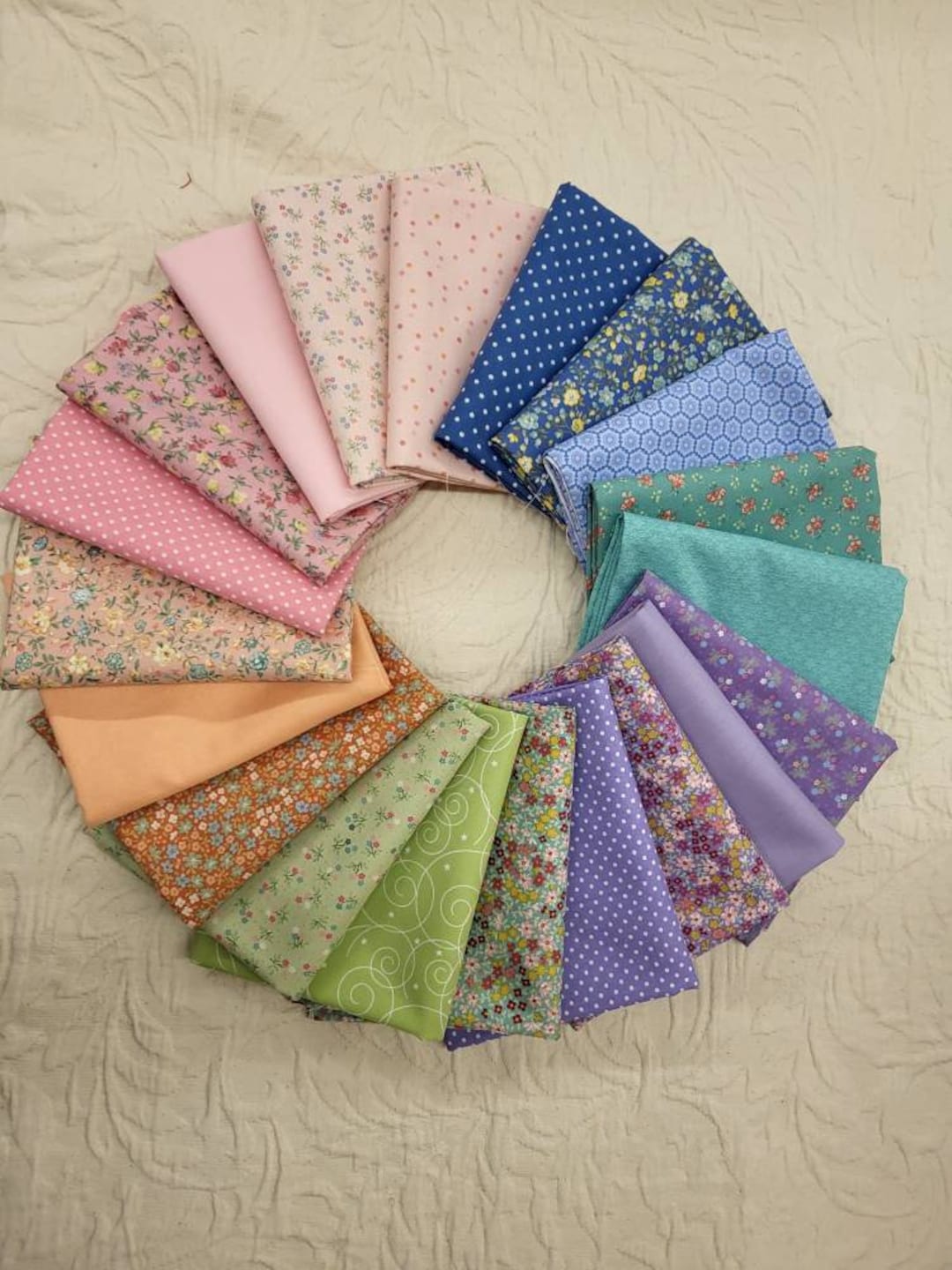 47. Soft Pastel Coloring Fat Quarters Fabric Bundle of 20. Sweet ...