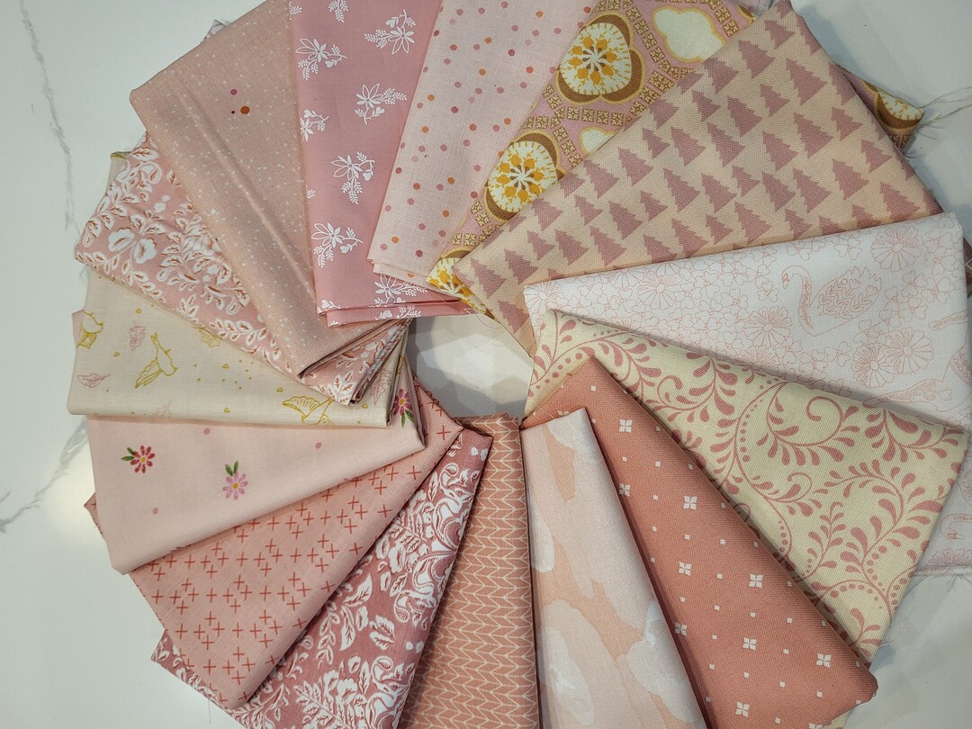 49. Blush Pink Fat Quarters Fabric Bundle of 15 Quality Cotton Prints. Fun, Fresh, Florals ...