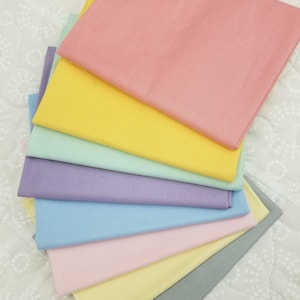 Pretty Pastel Fat Quarters Fabric Bundle of 8 Assorted Solid Cottons - Etsy