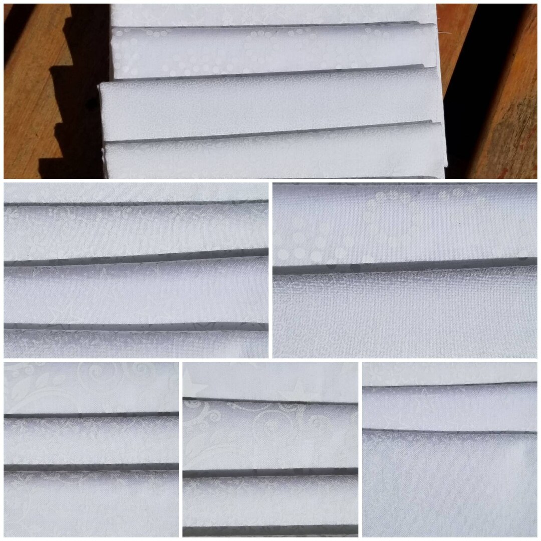 108. White on White Background Fat Quarters Fabric Bundle of 10 ...