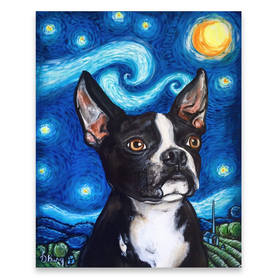 Starry Night Pet Portrait | Etsy