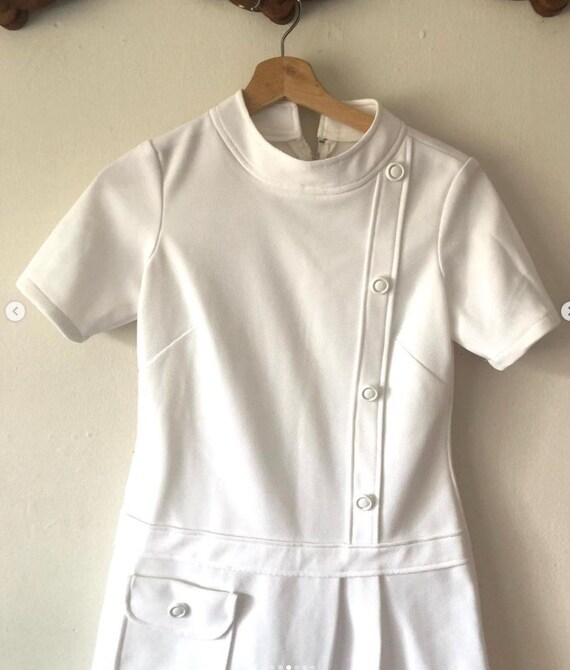 1960s MIni Mod White Dress - Gem