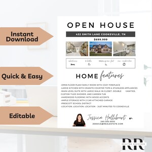 Open House Letter, Real Estate Flyer, Editable, INSTANT CANVA DOWNLOAD ...
