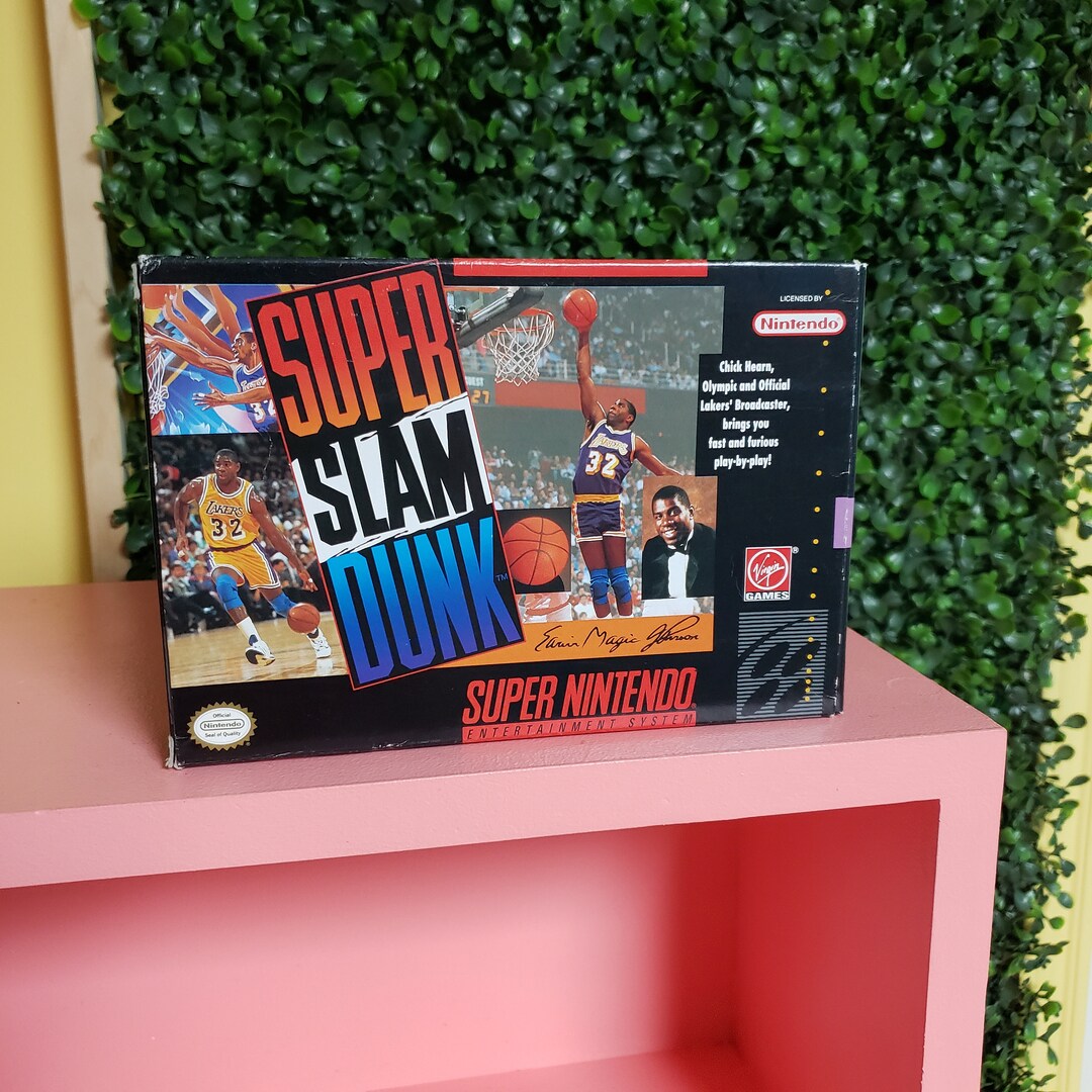Vintage Super Nintendo Super Slam Dunk Los Angeles Lakers Magic Johnson