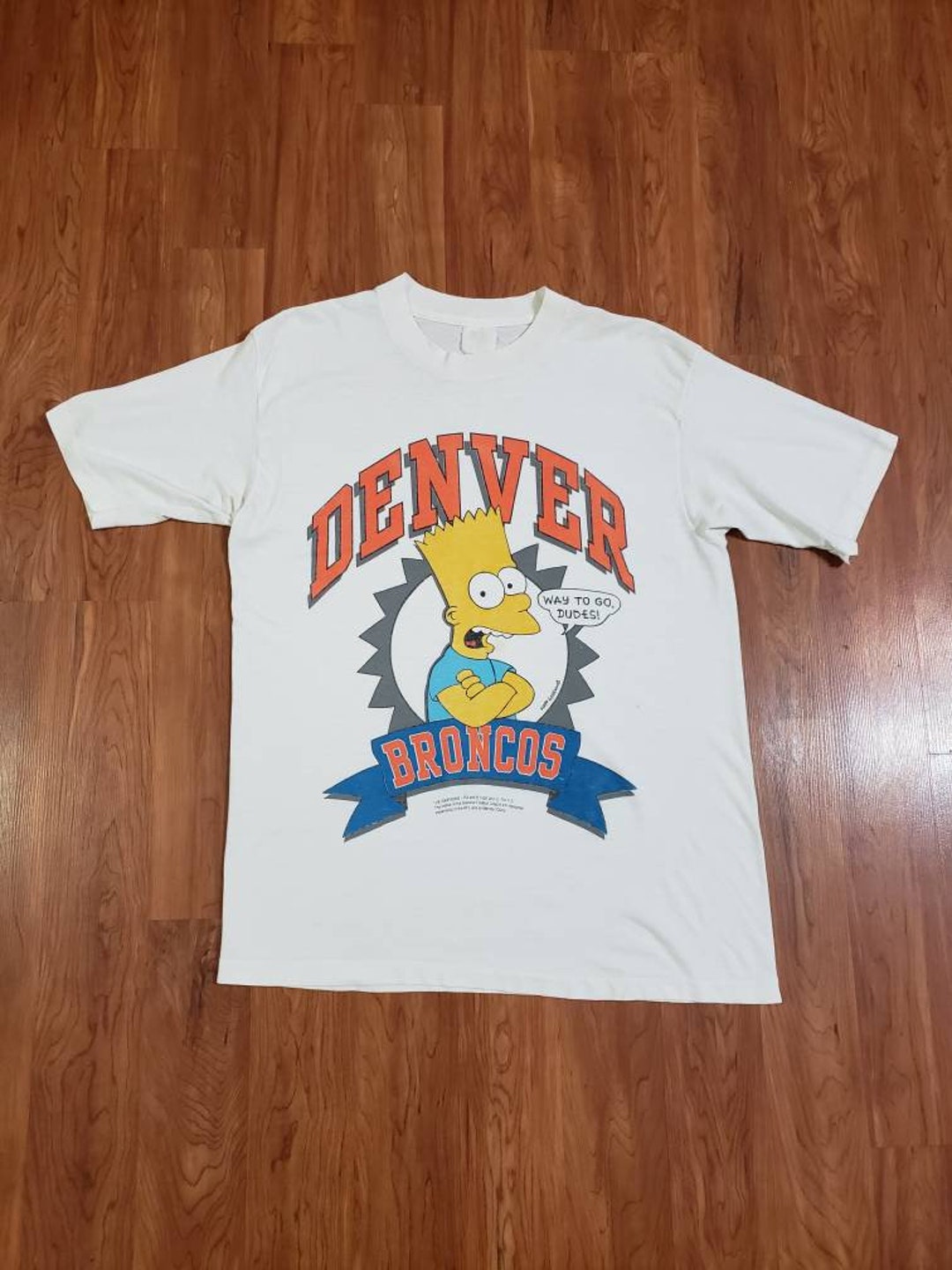 Vintage 1990 the Simpsons Bart Denver Broncos Football NFL X Matt ...
