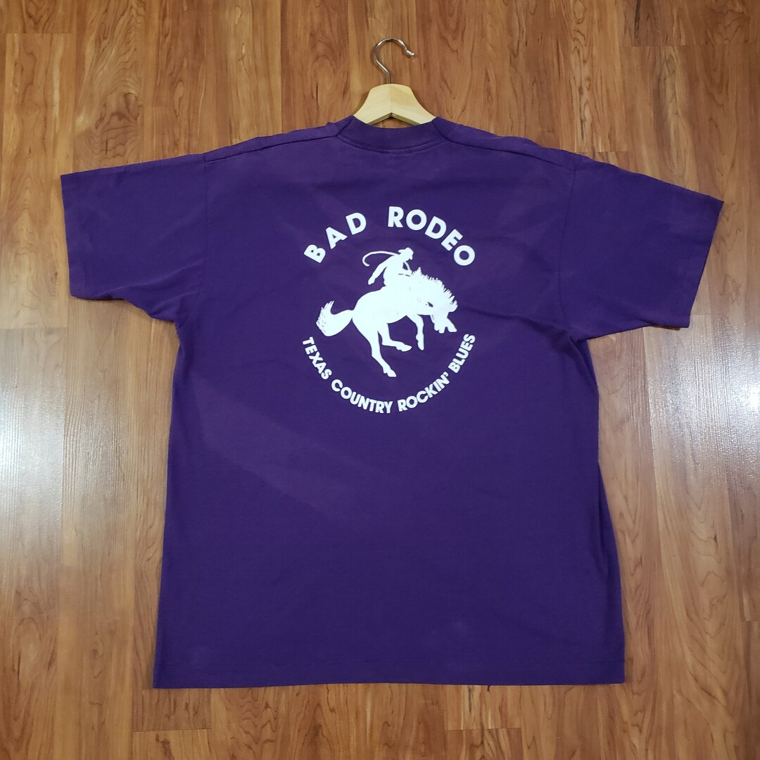 Vintage 1980s Bad Rodeo Texas Country Rockin Blues Adult XL Purple ...
