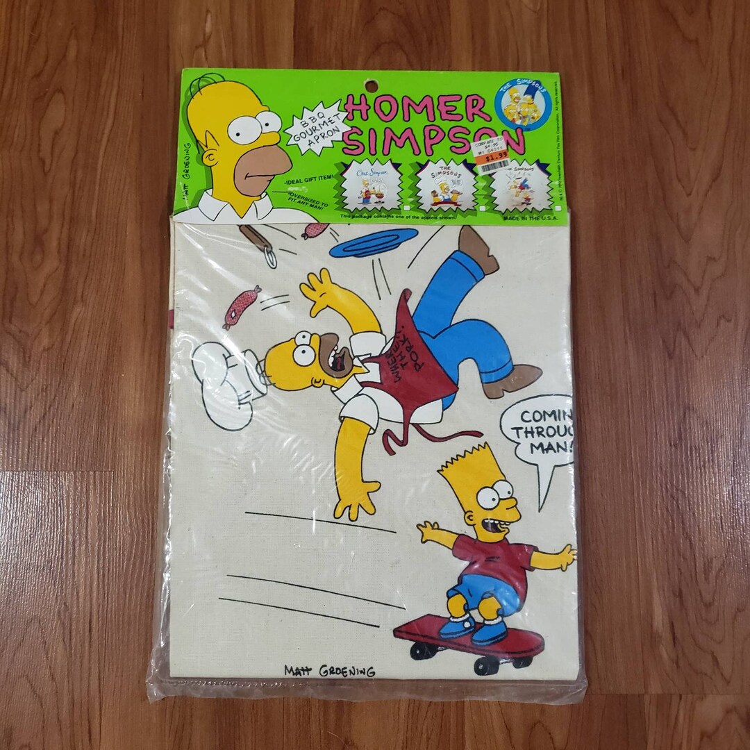 Vintage the Simpsons Homer Simpson Summer BBQ Gourmet Apron - Etsy