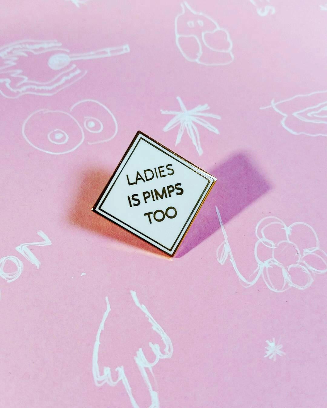 Ladies is Pimps Too Pin White and Gold Beyonce Jay-z - Etsy