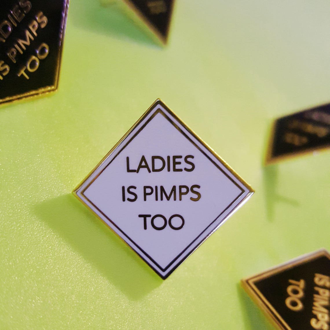 Ladies is Pimps Too Pin White and Gold Beyonce Jay-z | Etsy