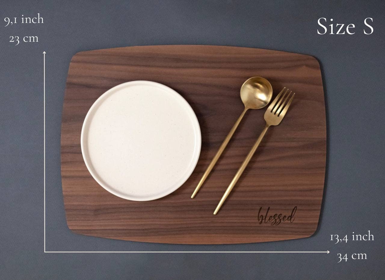 Set of Table Setting Placemats Personalized, New Apartment Gift Wooden ...