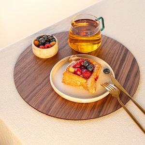 Wood Table Mats for Round Table, Set of 4, 6 + Centerpiece ...