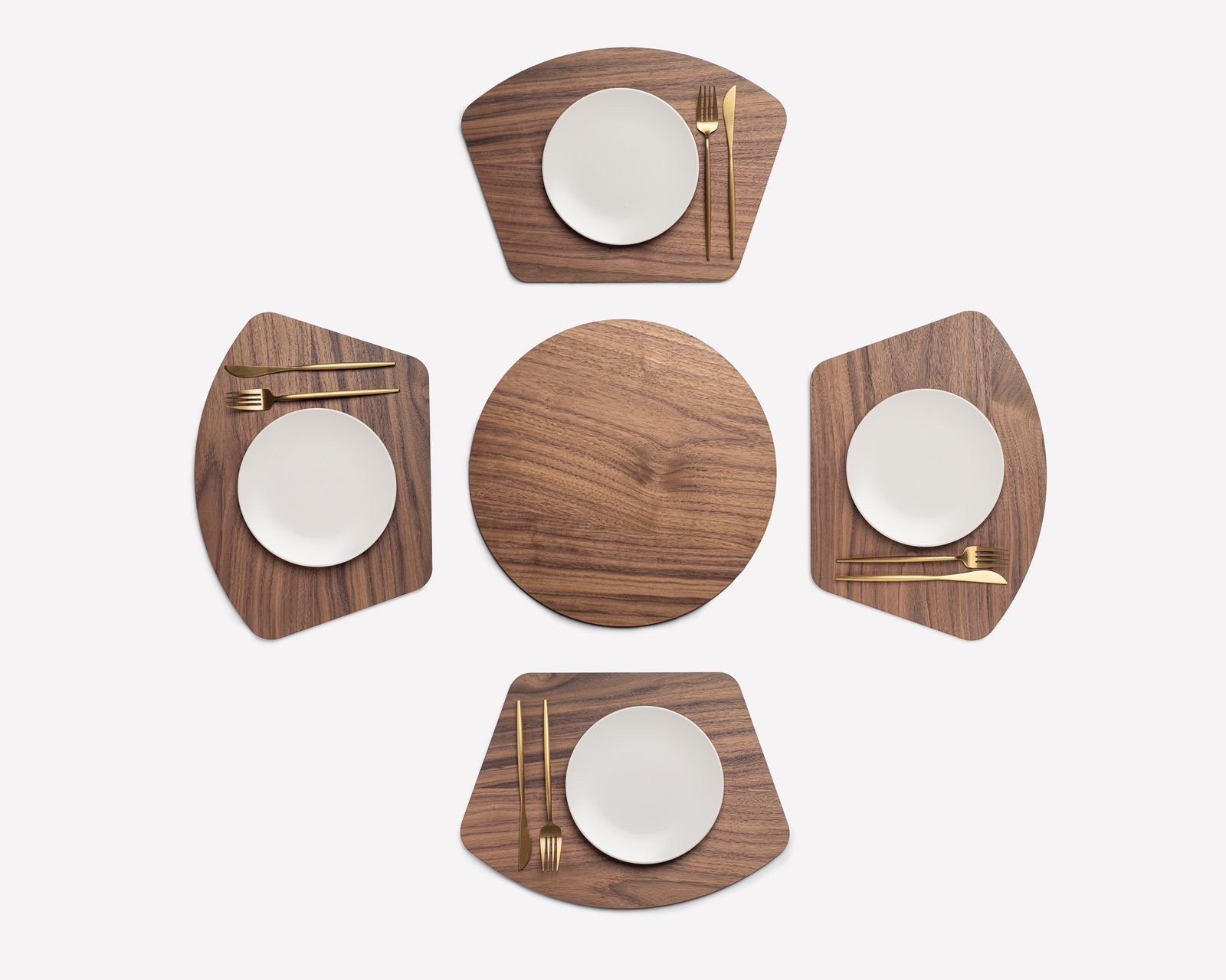 Wood Table Mats for Round Table, Set of 4, 6 Centerpiece, Personalized ...