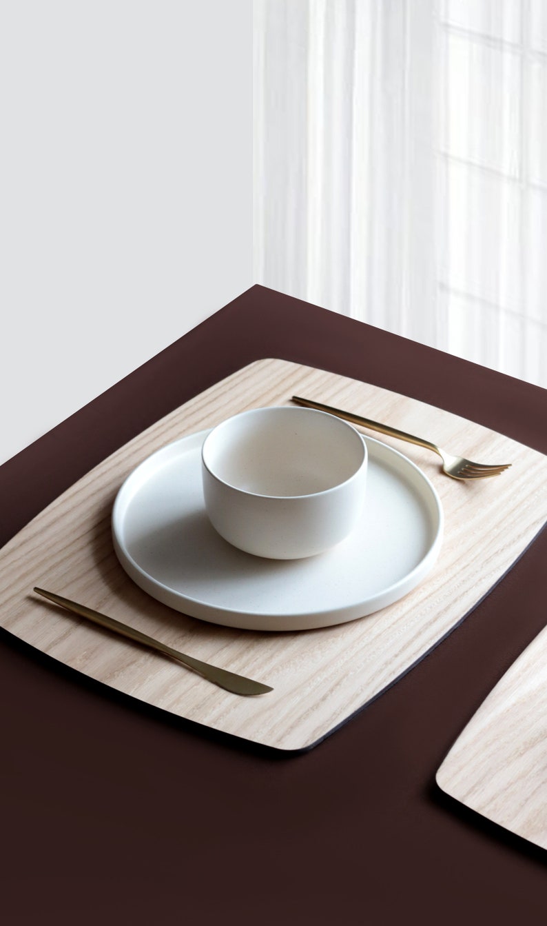 Set of 8 Wood Placemats Personalized, Table Mat, Farmhouse Charger ...