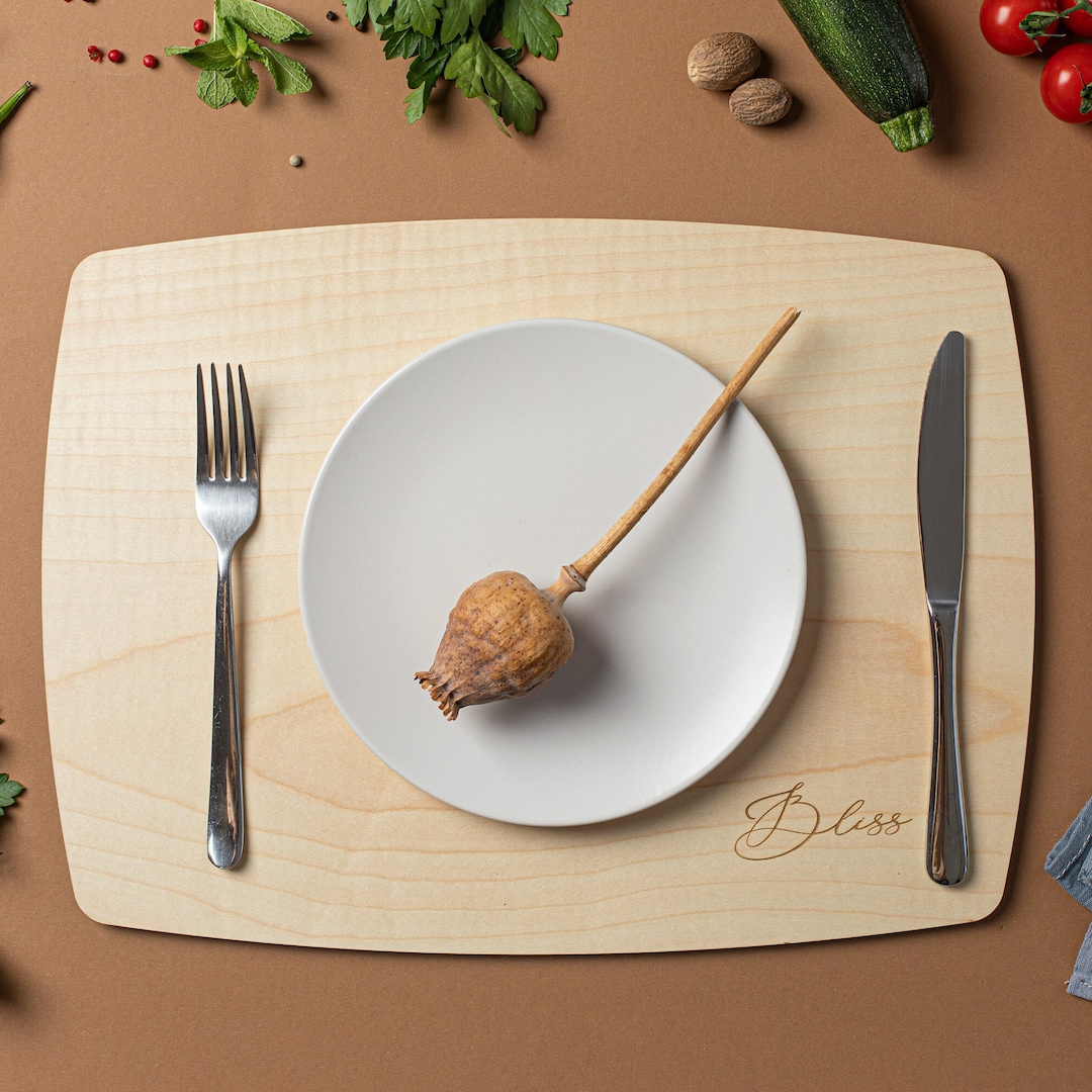 Personalized Set of 4 or 6 Wooden Table Mat - Customizable Placemats - Etsy