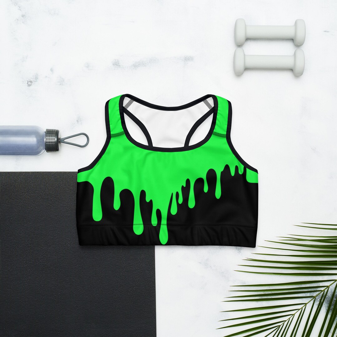 Green Slime Drip Sports Bra - Etsy
