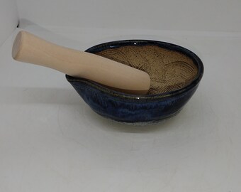 Ceramic Suribachi, Wheel Thrown Mortar and Wooden Pestle, Handmade Stoneware Pottery - Etsy