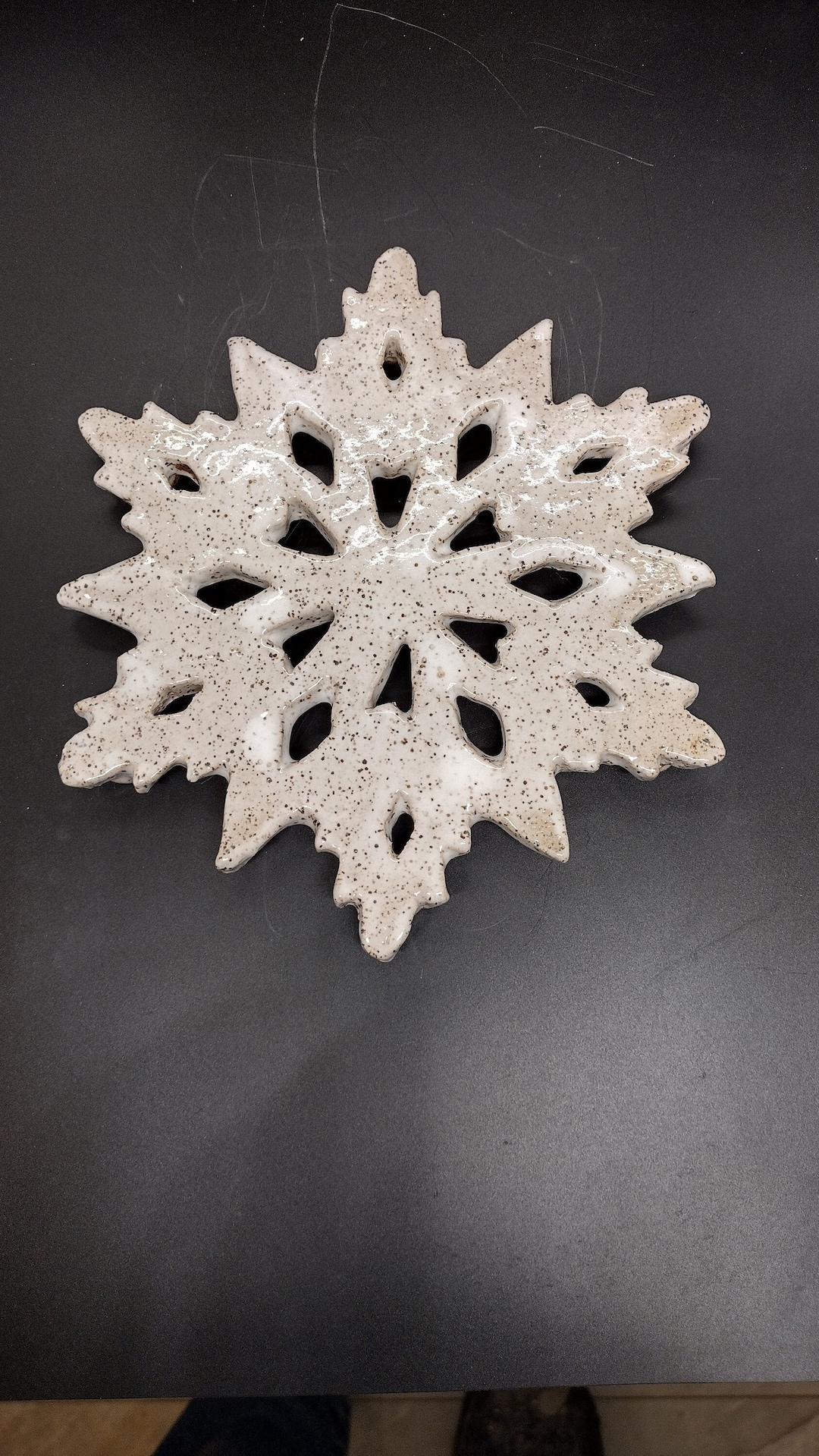 Handmade Ceramic Stoneware Snowflake Trivet Hot Pad Hot Plate - Etsy
