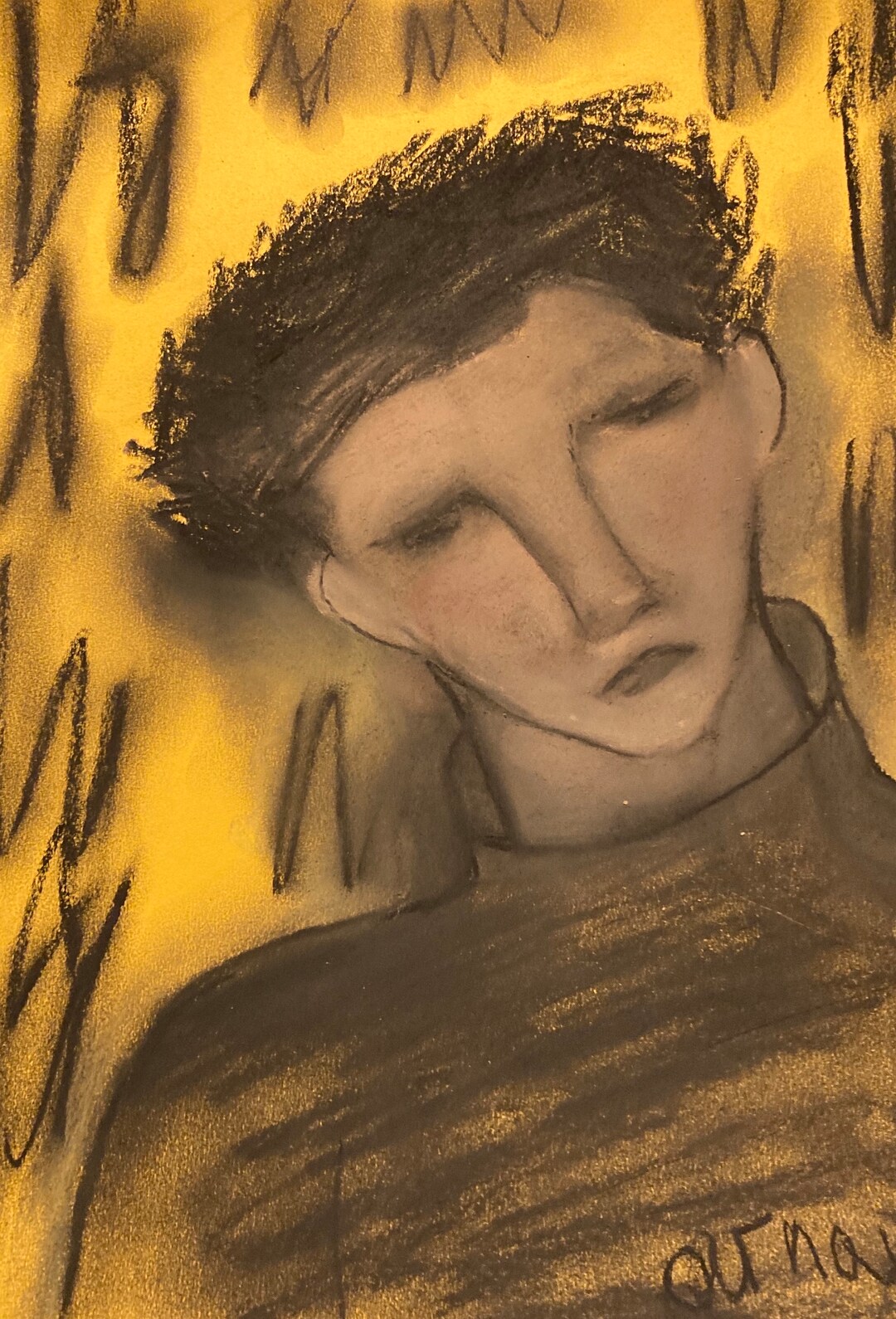 PASTEL ORIGINAL DRAWING, Art, Dry Pastel on Paper, Portrait, Handmade ...