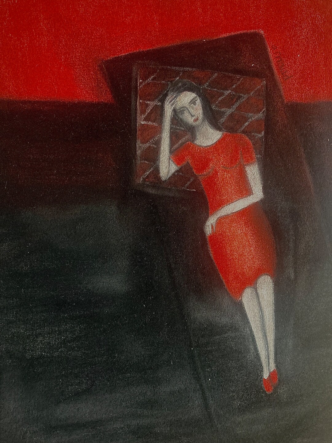 PASTEL ORIGINAL DRAWING, Art, Dry Pastel on Paper, Portrait, Handmade ...
