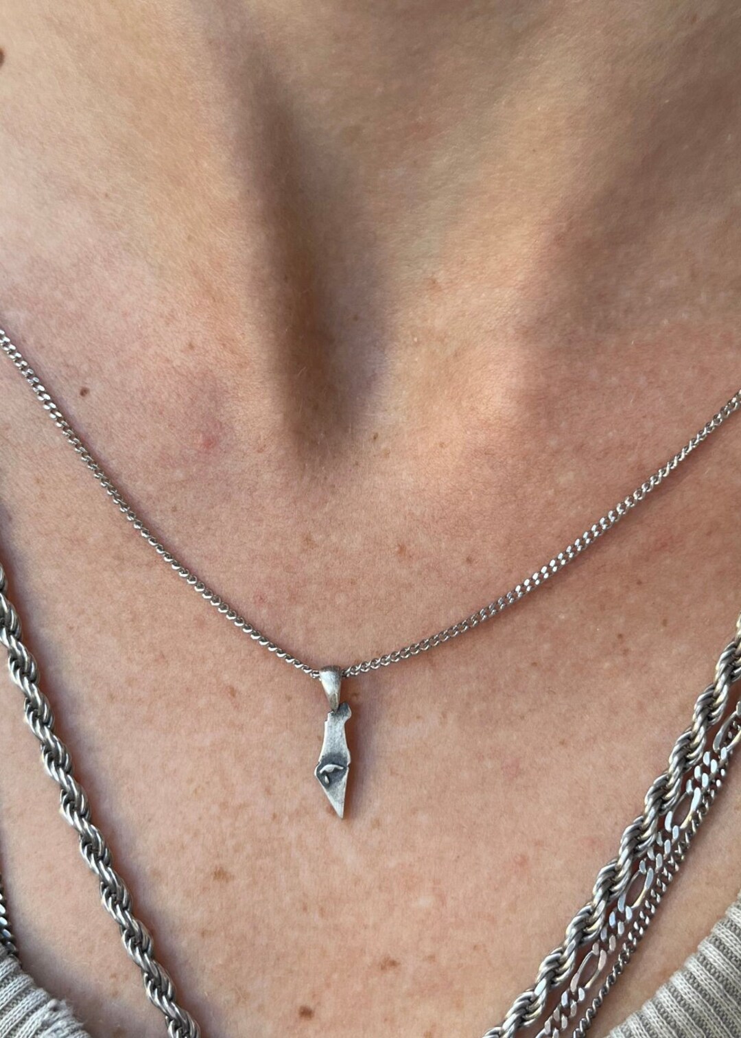 Israel Tear Mini Map Pendant Silver 925 - Etsy