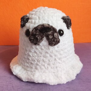 Halloween Ghost Pug Plush: Handmade Crochet | Stuffed Animal Pug Dog in ...