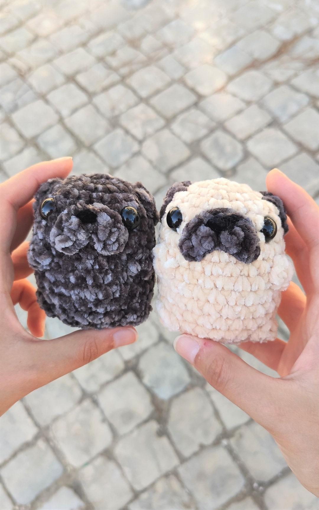 Pug Plush: Small Handmade Crochet | Stuffed Animal Pug Dog Plushie - Etsy
