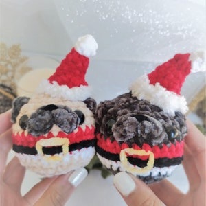 Santa & Elf Pug Ornament Crochet PATTERN Amigurumi Dog in Christmas ...