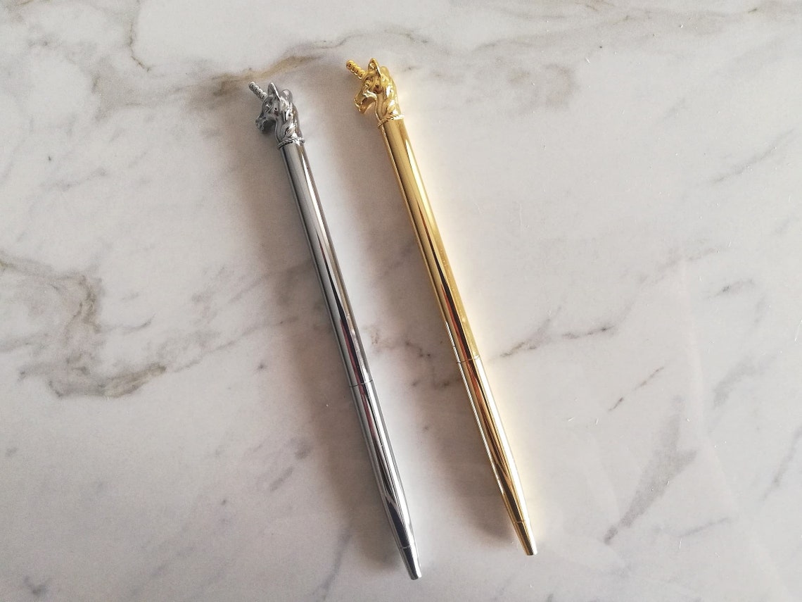 Unicorn Pen, Silver Unicorn Pen, Gold Unicorn Pen, Planner Accessories ...