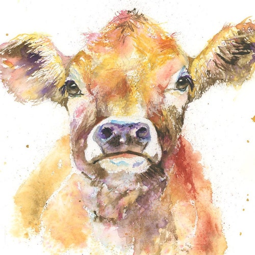 Dairy Cow PRINT Watercolour - Etsy